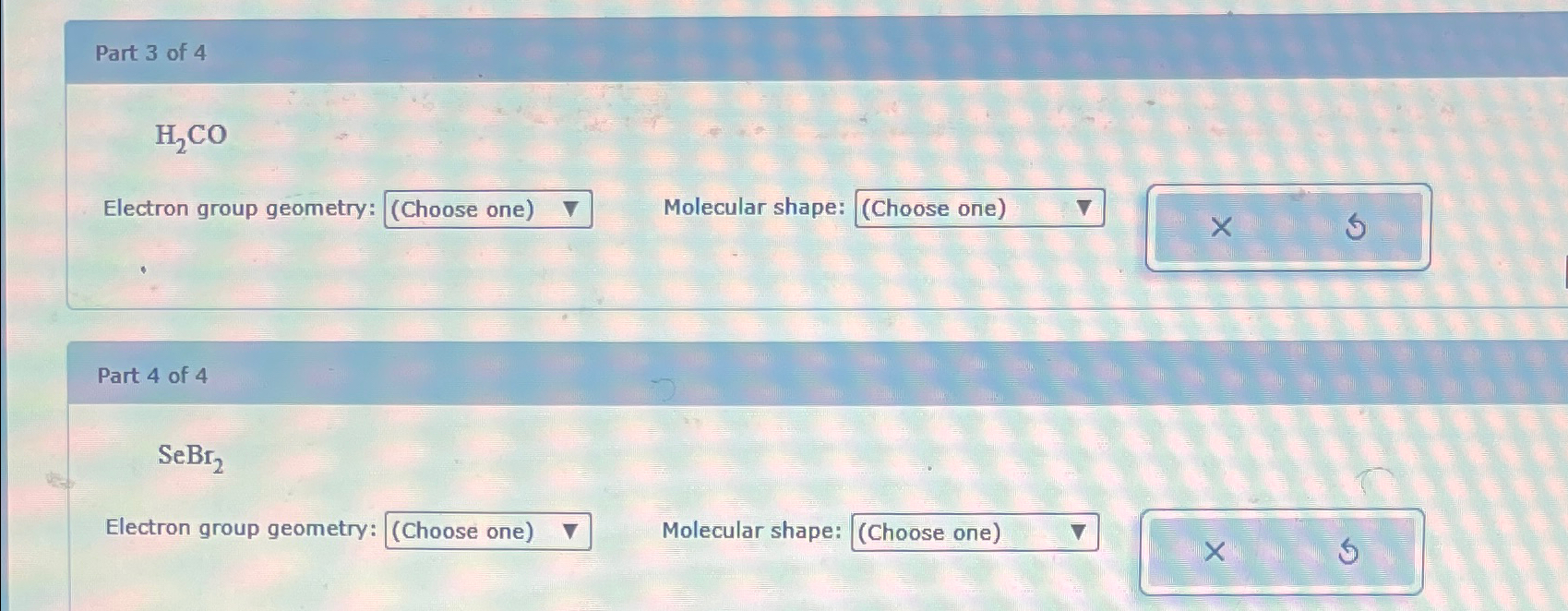 Solved Using VSEPR theory, determine the electron group | Chegg.com