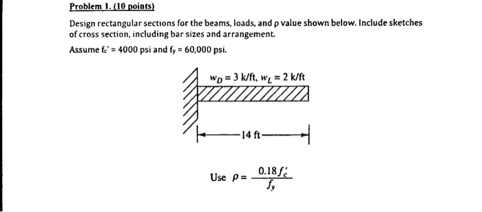 Solved Problem 1. (10 points) Design rectangular sections | Chegg.com