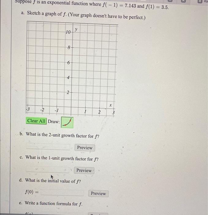 Solved suppose f is an exponential function where | Chegg.com