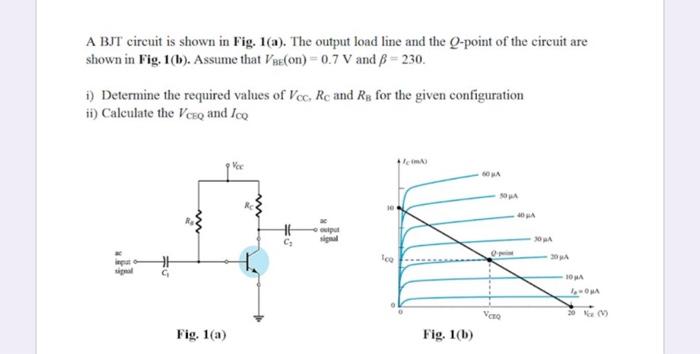 Solved A BJT circuit is shown in Fig. 1(a). The output load | Chegg.com