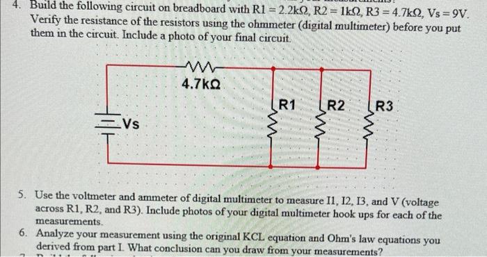Solved 4. Build the following circuit on breadboard with | Chegg.com