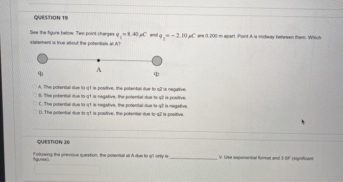 Solved See the figure below. Two point charges q1=8.40μC and | Chegg.com