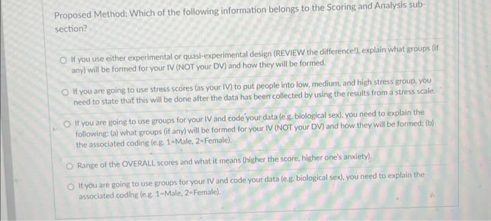 Solved Proposed Method: Which of the following information | Chegg.com