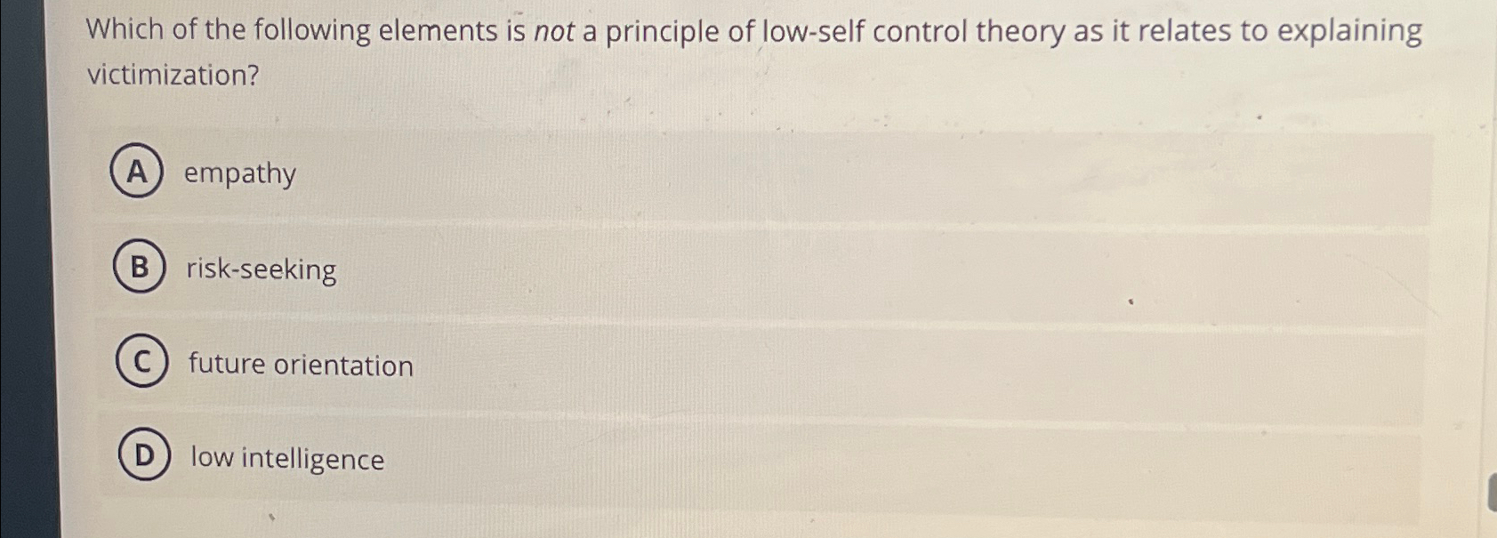 Solved Which of the following elements is not a principle of | Chegg.com
