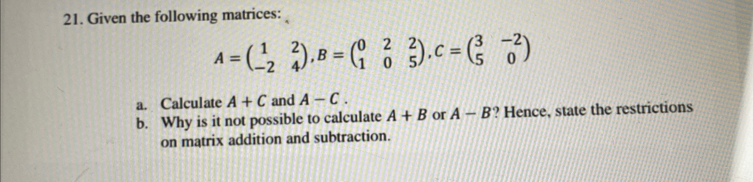 Solved Given the following | Chegg.com