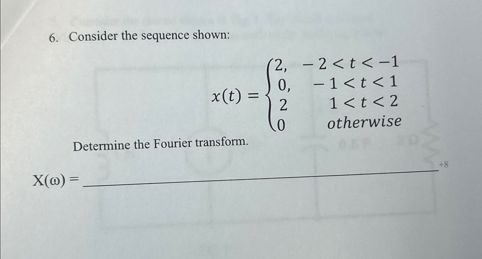 Solved Consider the sequence shown:x(ω) | Chegg.com