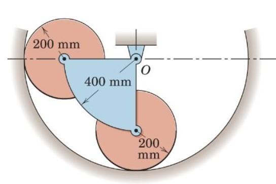 Solved The sector and attached wheels are released from rest | Chegg.com