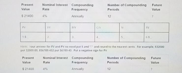 Solved \table[[\table[[Present],[Value]],\table[[Nominal | Chegg.com