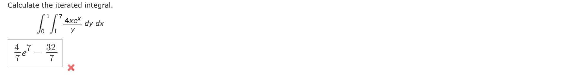 Solved Calculate the iterated | Chegg.com