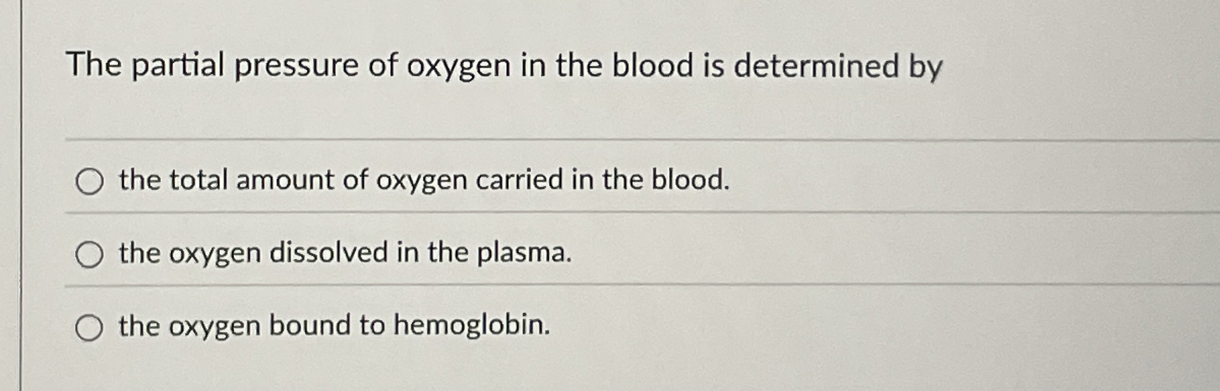 Solved The partial pressure of oxygen in the blood is | Chegg.com
