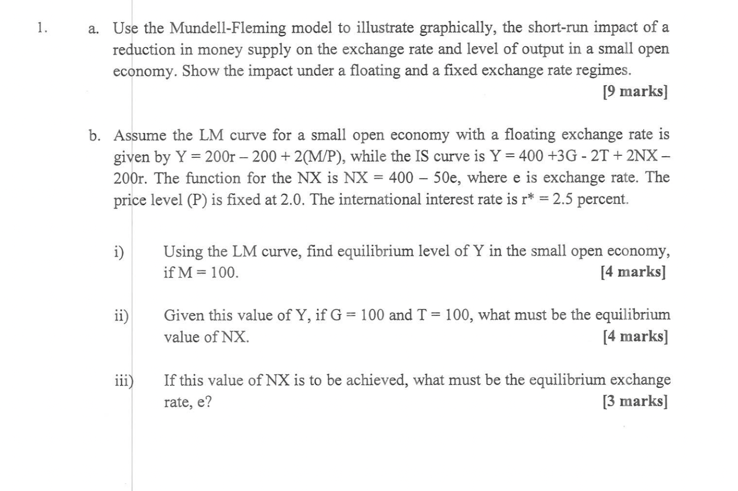 Solved a. ﻿Use the Mundell-Fleming model to illustrate | Chegg.com