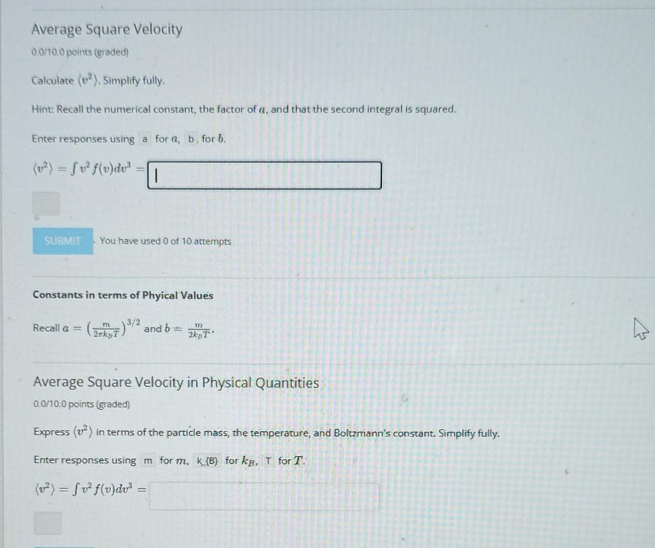 Solved H: Maxwell-Boltzmann Distribution - RMS Velocity A | Chegg.com