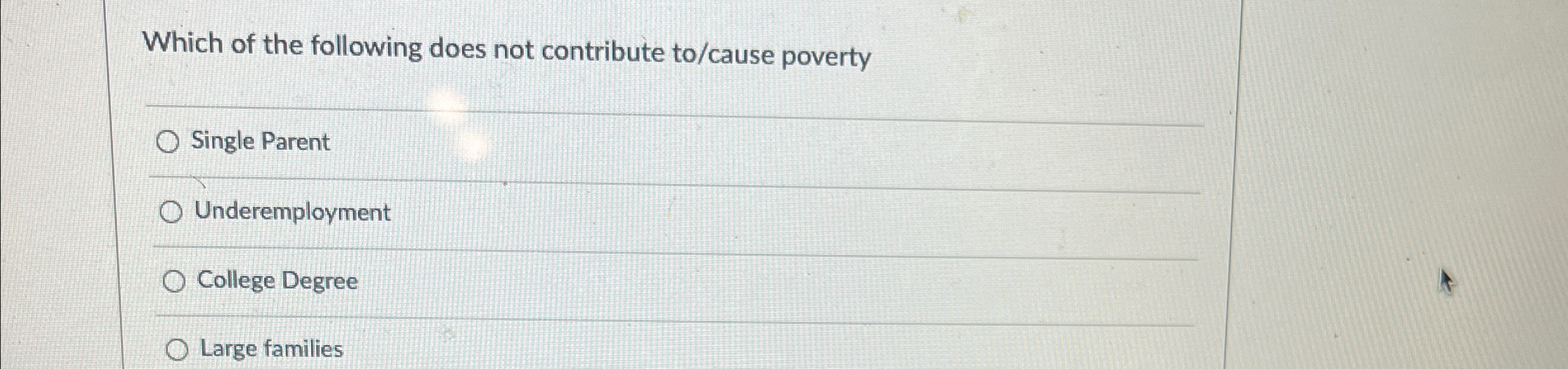 Solved Which of the following does not contribute to/cause | Chegg.com