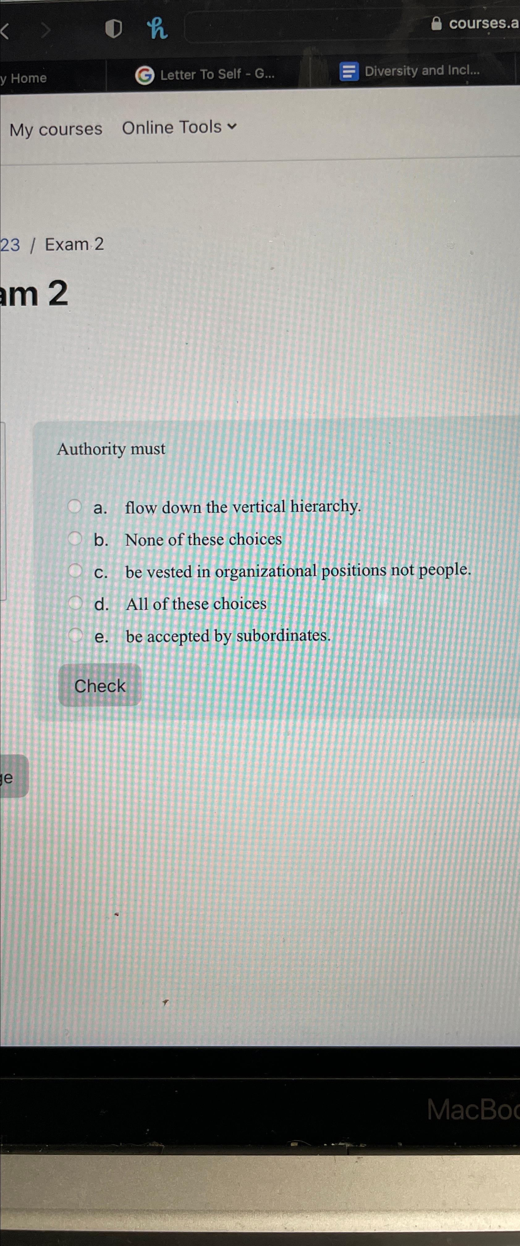 My courses Online Tools vv23 / ﻿Exam 2am 2Authority | Chegg.com
