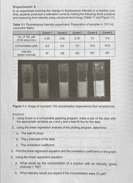 Solved Experiment 4 In an experiment involving the change in | Chegg.com