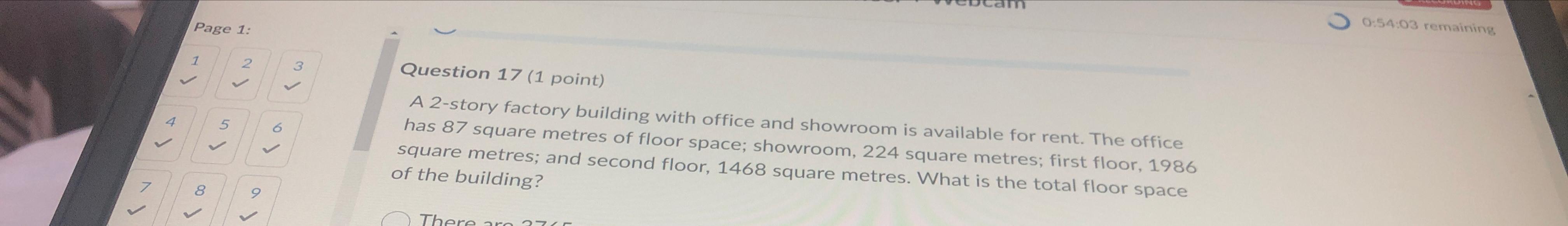 Solved Page 1:Question 17 (1 ﻿point)A 2-story factory | Chegg.com