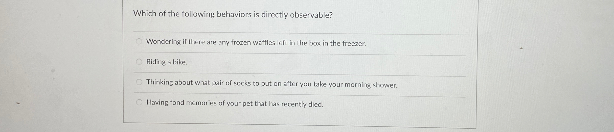 Solved Which of the following behaviors is directly | Chegg.com