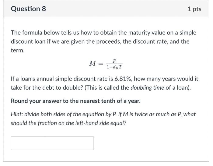 Solved The formula below tells us how to obtain the maturity | Chegg.com