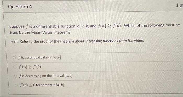Solved Suppose f is a differentiable function, a | Chegg.com