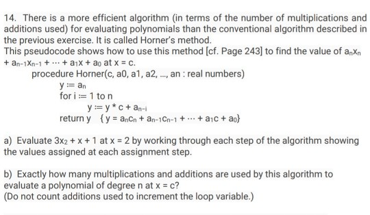 Solved 14. There is a more efficient algorithm (in terms of | Chegg.com