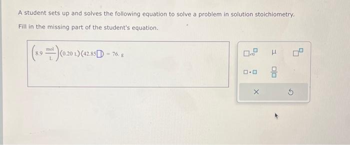 Solved A student sets up and solves the following equation | Chegg.com