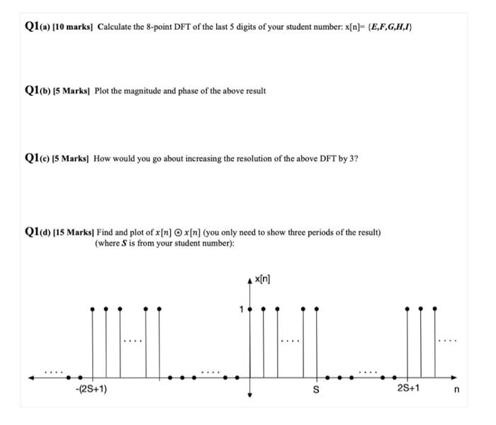 Solved Q1(a) [10 marks] Calculate the 8-point DFT of the | Chegg.com