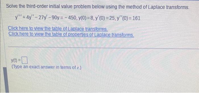 Solved Solve the third-order initial value problem below | Chegg.com