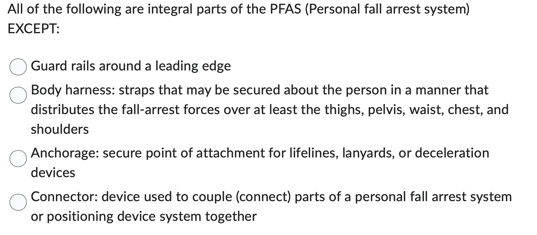 Solved All of the following are integral parts of the PFAS | Chegg.com