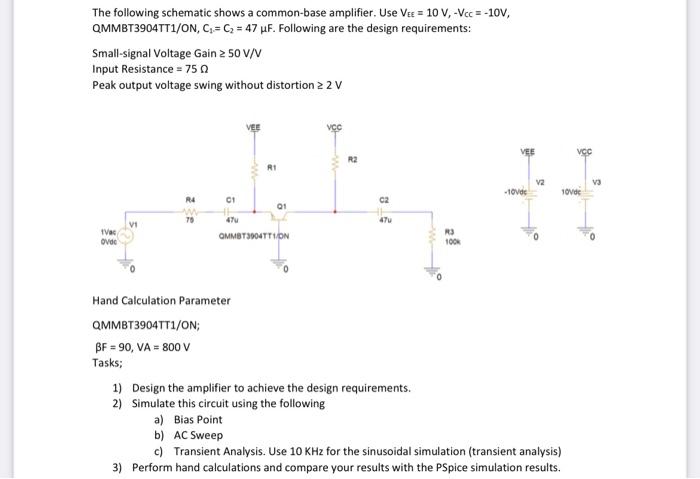 Solved The following schematic shows a common-base | Chegg.com