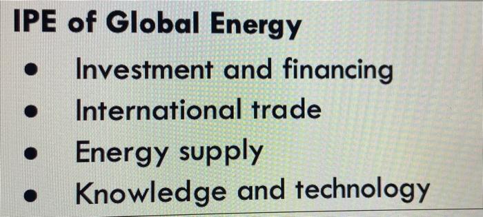 Solved IPE of Global Energy Investment and financing | Chegg.com