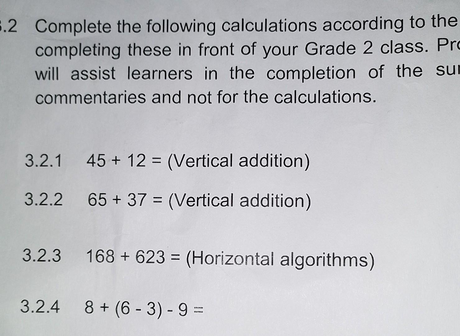 Solved 2 Complete the following calculations according to | Chegg.com