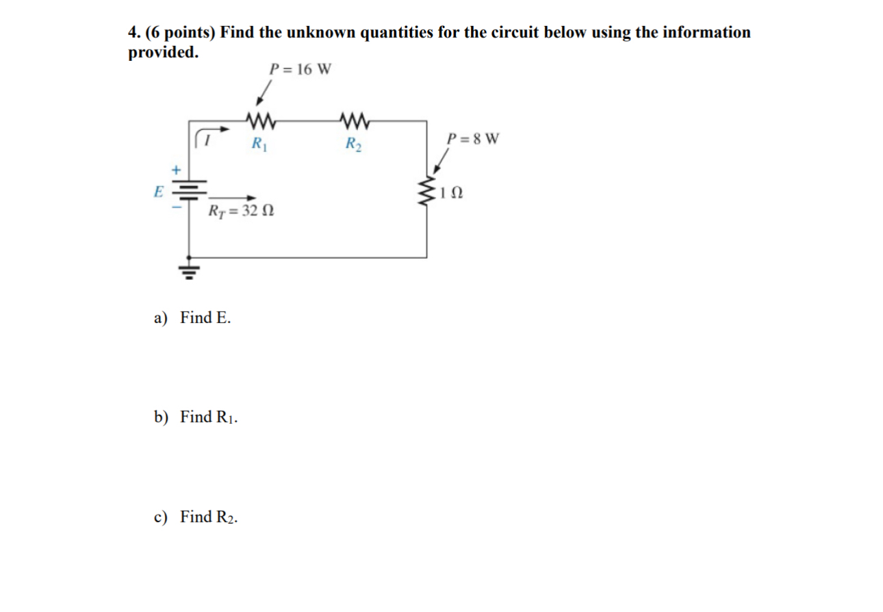 Solved (6 ﻿points) ﻿Find the unknown quantities for the | Chegg.com