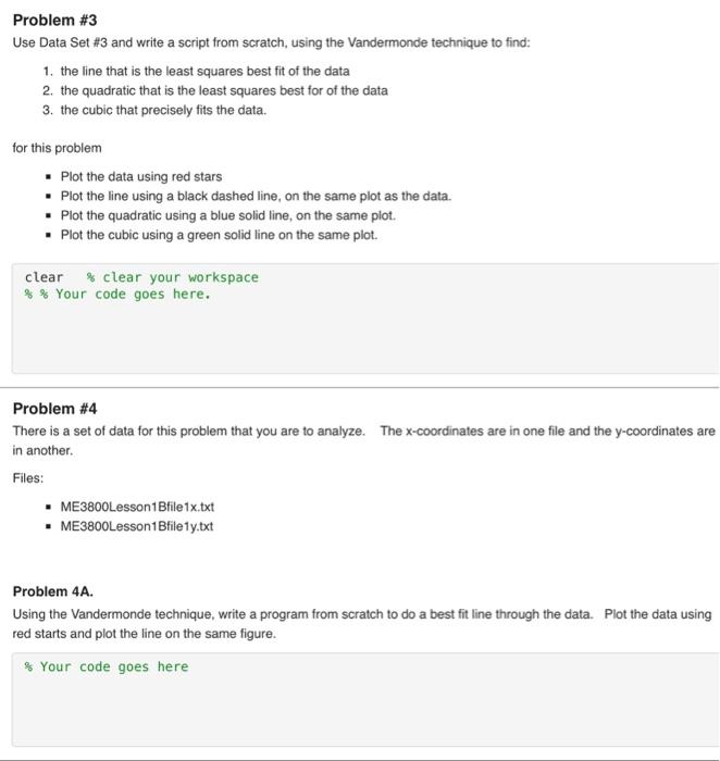 Solved MATLAB InterpolationHelp me with writing the code, | Chegg.com
