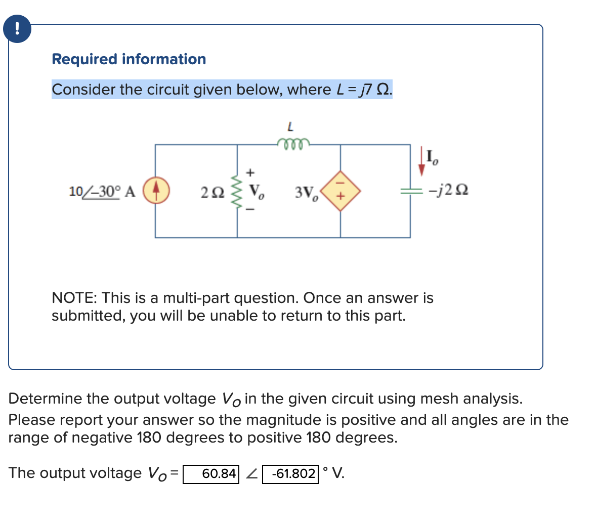 Solved !Required informationConsider the circuit given | Chegg.com
