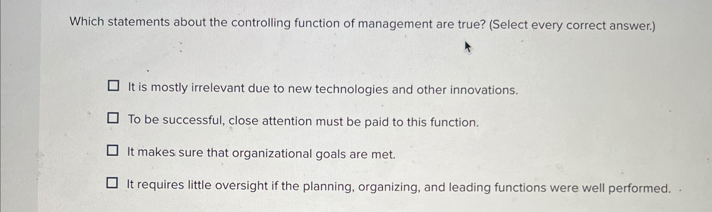 Solved Which statements about the controlling function of | Chegg.com