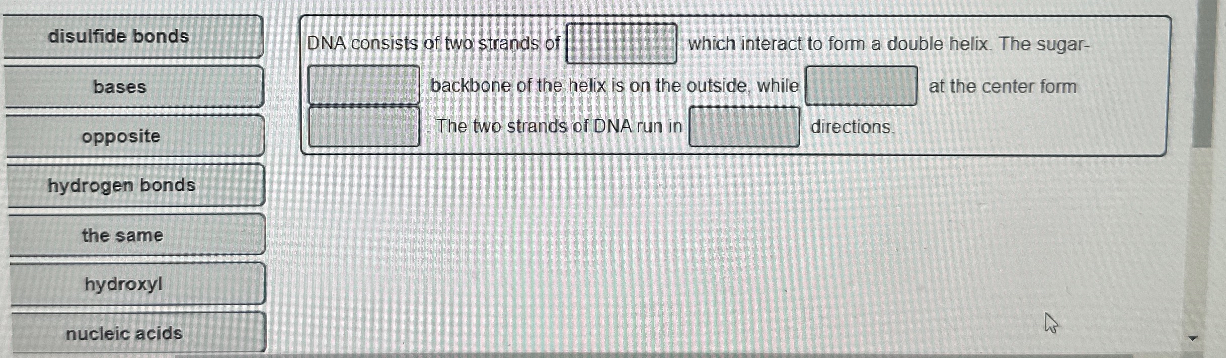 Solved Describe the double helical structure of DNA | Chegg.com