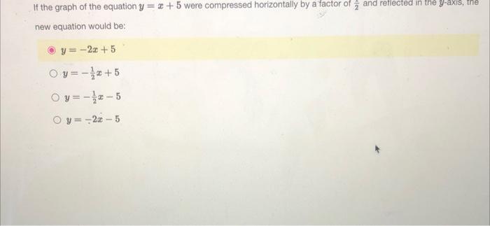 Solved If the graph of the equation y=2+5 were compressed | Chegg.com