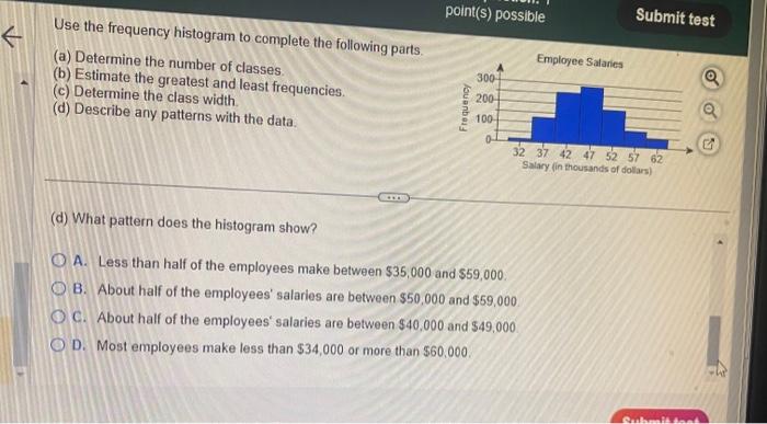 Solved Use the frequency histogram to complete the following | Chegg.com