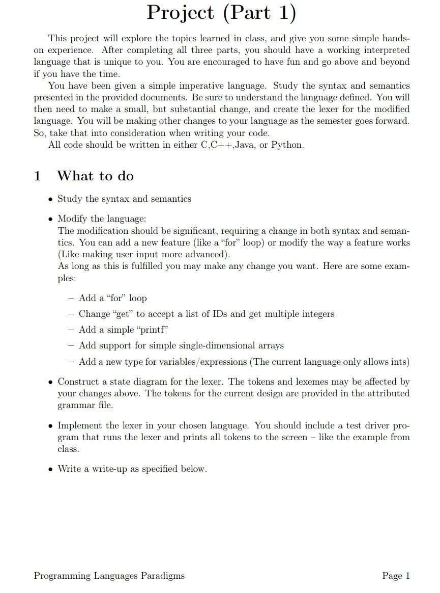 Project (Part 1) This project will explore the topics | Chegg.com