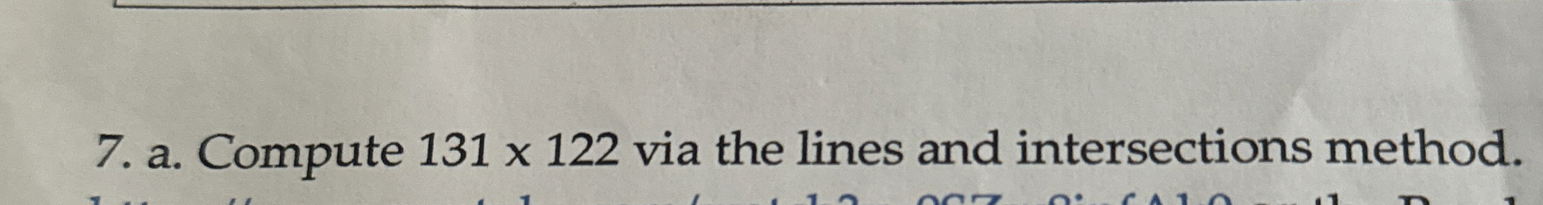 Solved a. ﻿Compute 131×122 ﻿via the lines and intersections | Chegg.com