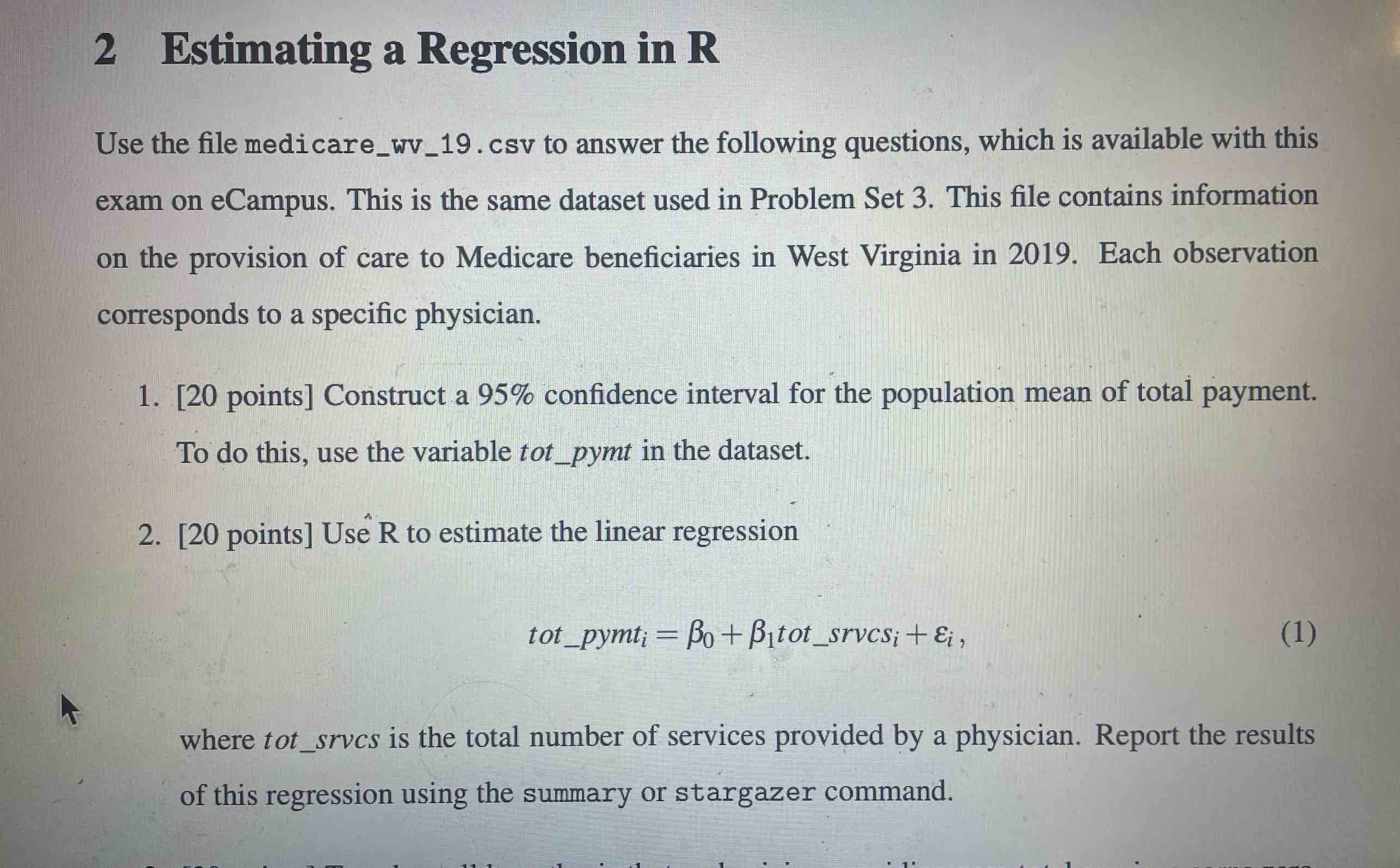 2 ﻿Estimating a Regression in RUse the file | Chegg.com