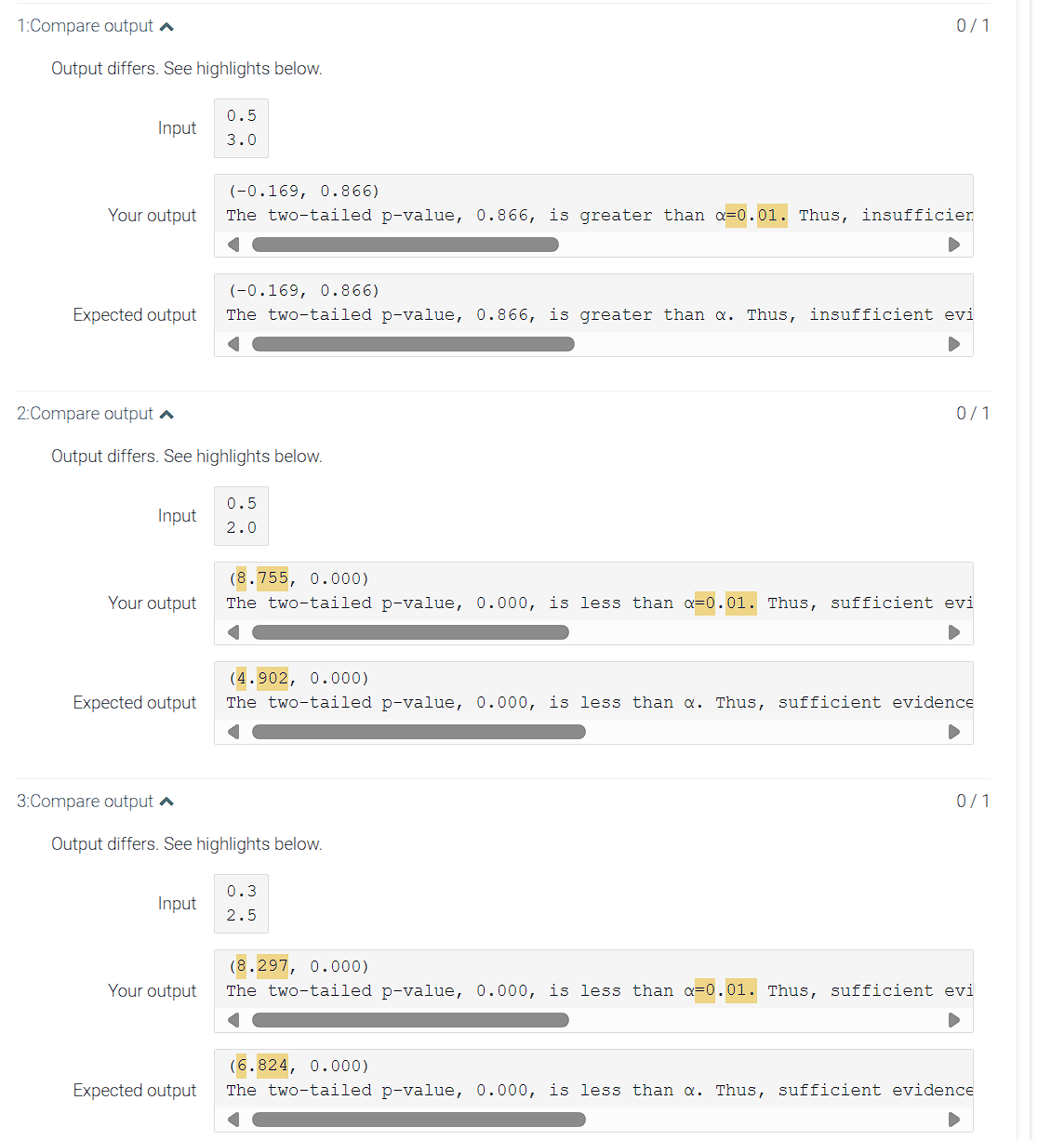 Solved Output differs. See highlights | Chegg.com