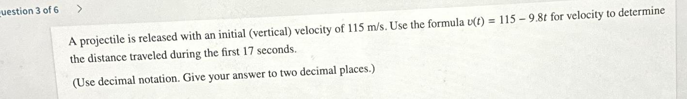 Solved A projectile is released with an initial (vertical) | Chegg.com