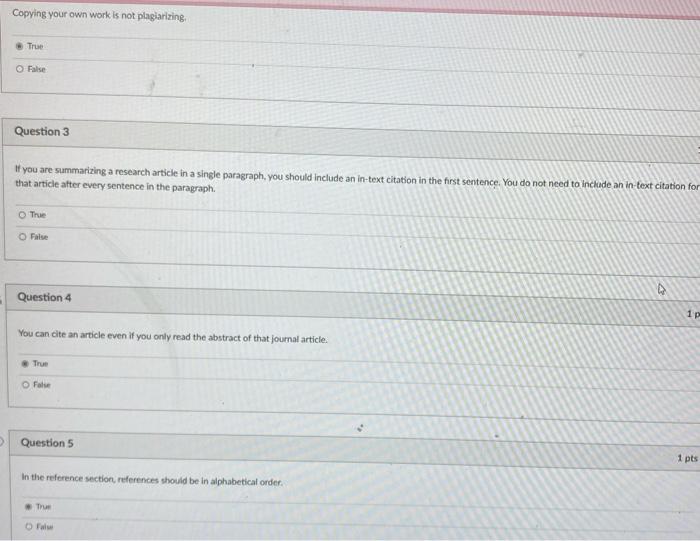 Copying your own work is not plagiarizing. True False | Chegg.com