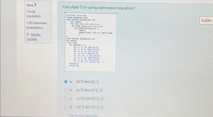 Solved Calculate T(n) using summation equation? icintain | Chegg.com