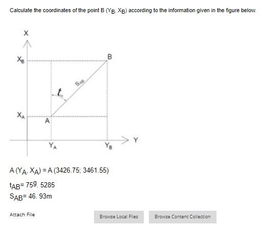 Calculate the coordinates of the point B(YB,XB) | Chegg.com