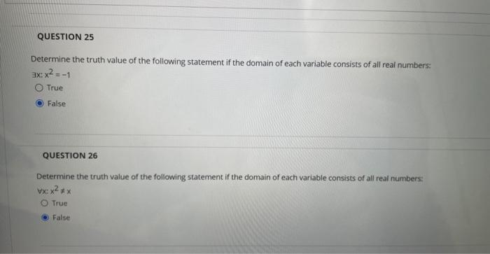 Solved Determine the truth value of the following statement | Chegg.com