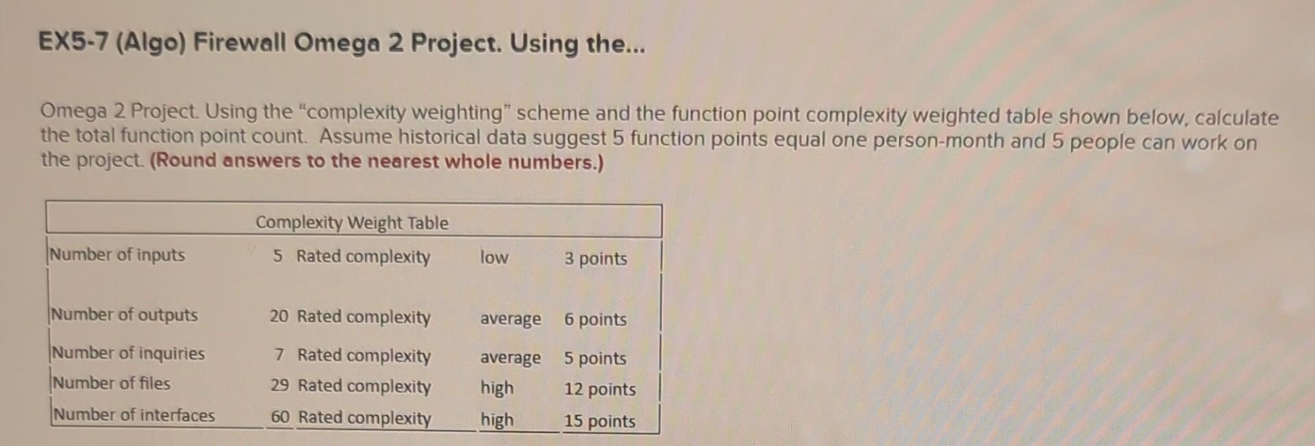 Solved EX5-7 (Algo) Firewall Omega 2 Project. Using the... | Chegg.com