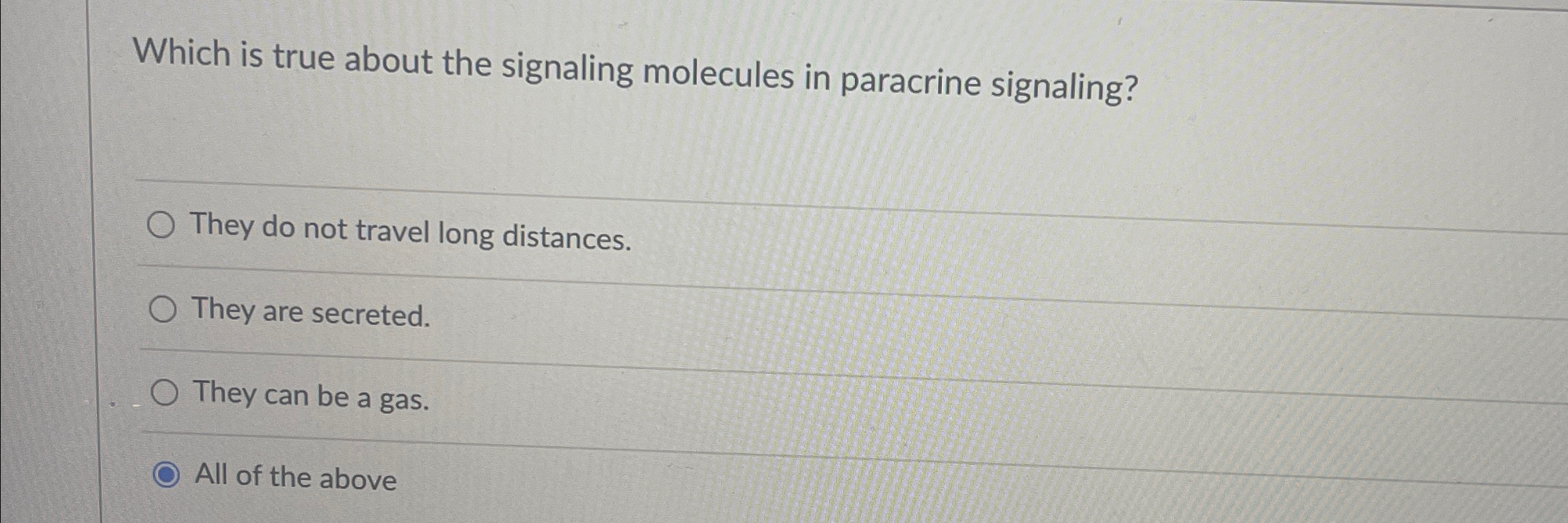 Solved Which is true about the signaling molecules in | Chegg.com