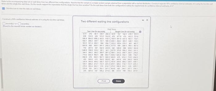 Solved Refer to the accompanying data set on wait times from | Chegg.com